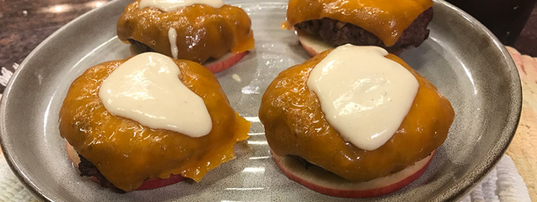 Apple & Cheddar Burgers | Sparkle Recipes